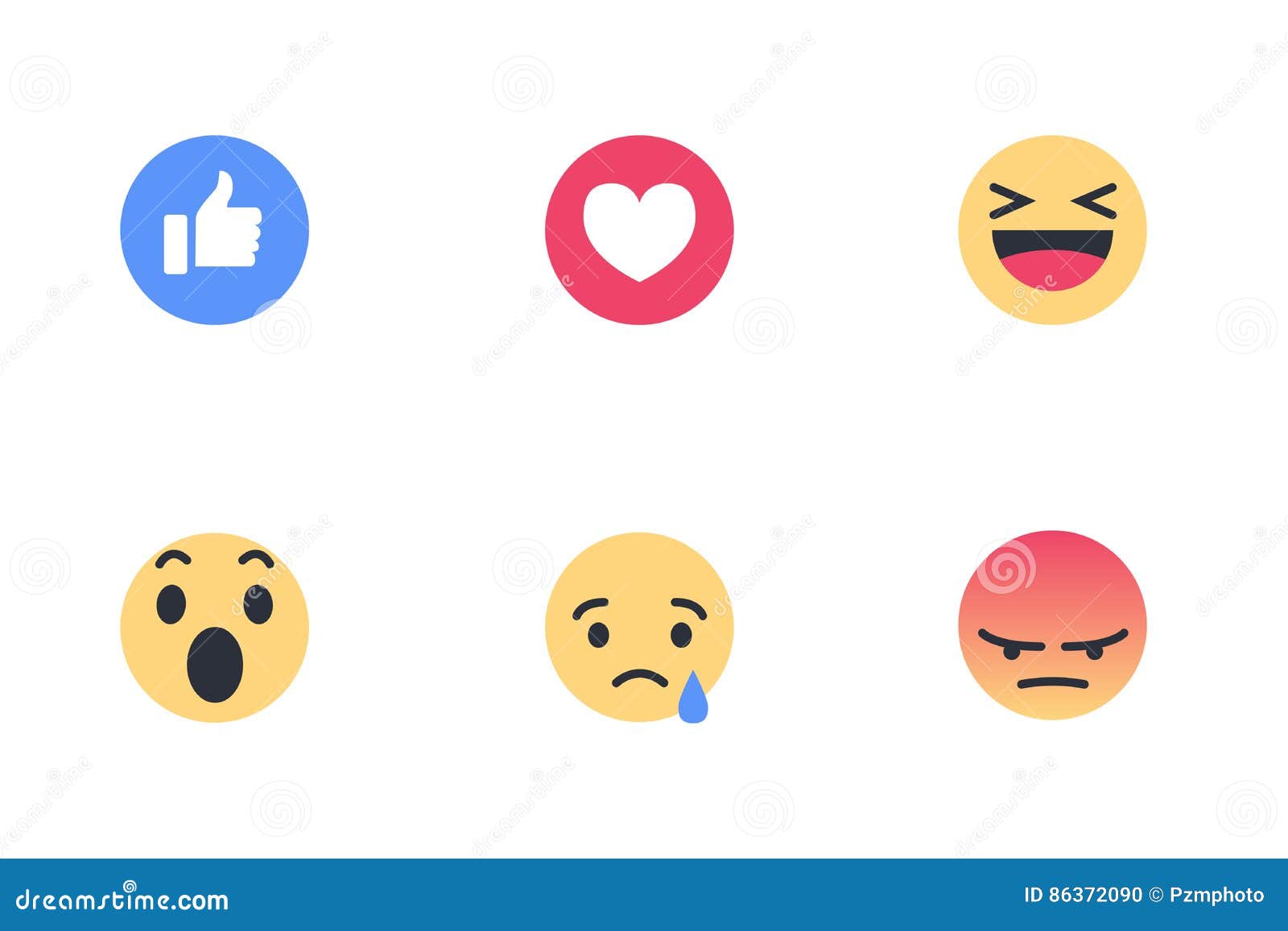 Facebook Reactions Editable Vector Eps Editorial Image - Illustration ...