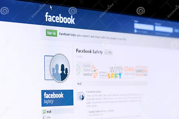 Facebook Safety Page on Computer Screen. Editorial Photo - Image of ...