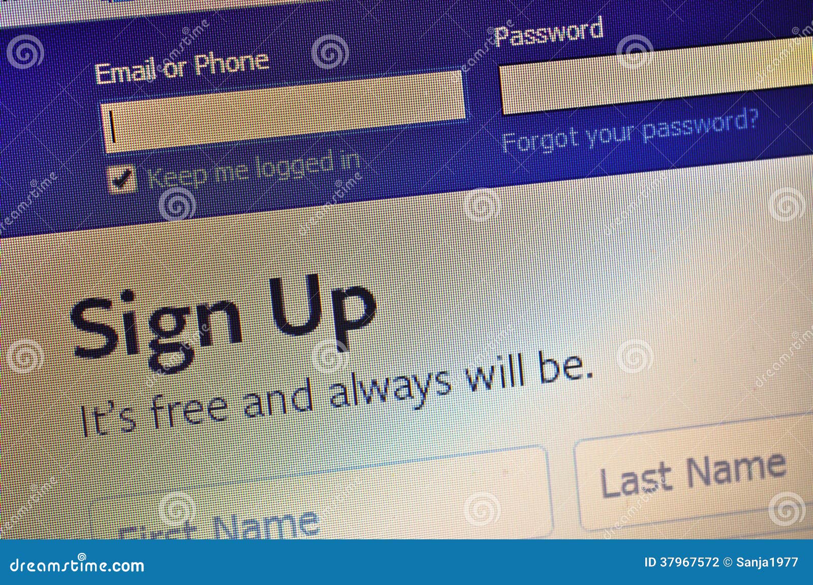 Facebook Sign Up - Screen Shot Editorial Photography - Image of concept ...