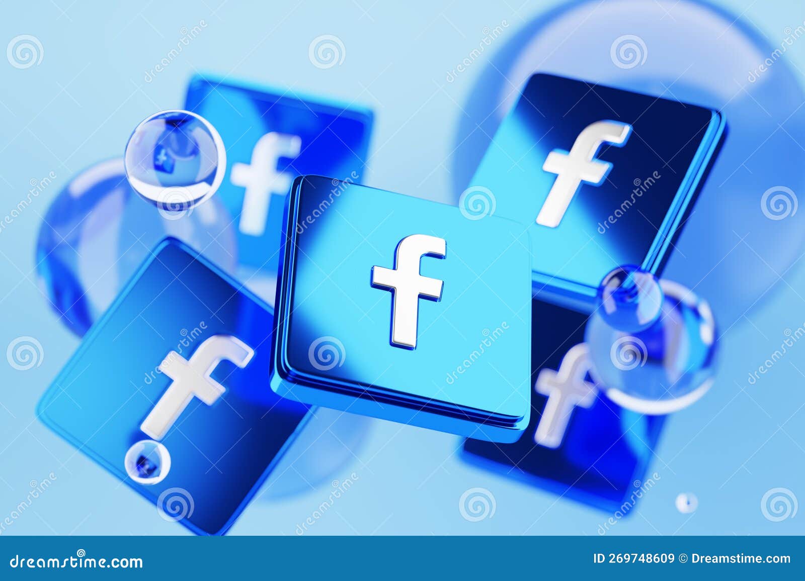 Facebook Social Network Concept. Lot of Square Facebook Logos on ...