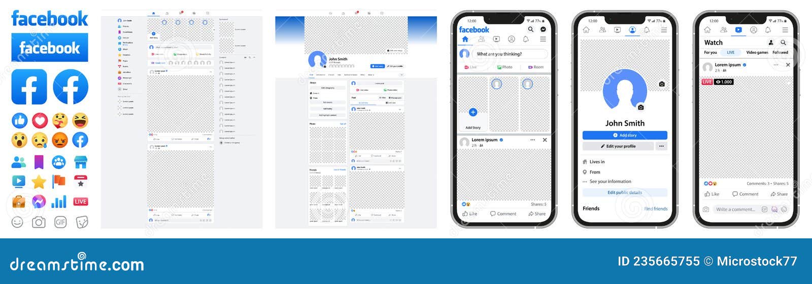 Facebook. Facebook Mockup. Facebook Mobile App Interface Template On ...