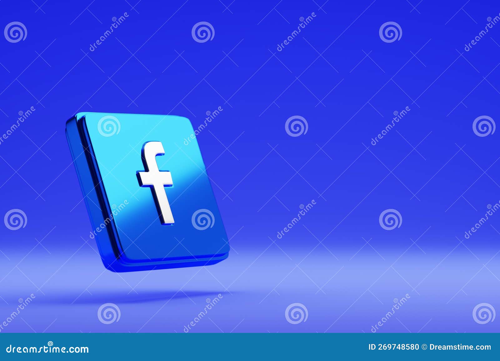 Facebook Square Logo on a Blue Background. 3d Render Editorial Image ...