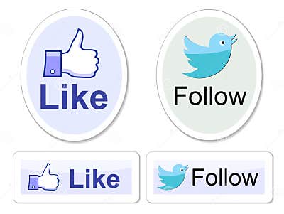 Facebook and Twitter Like it Buttons Editorial Stock Image ...