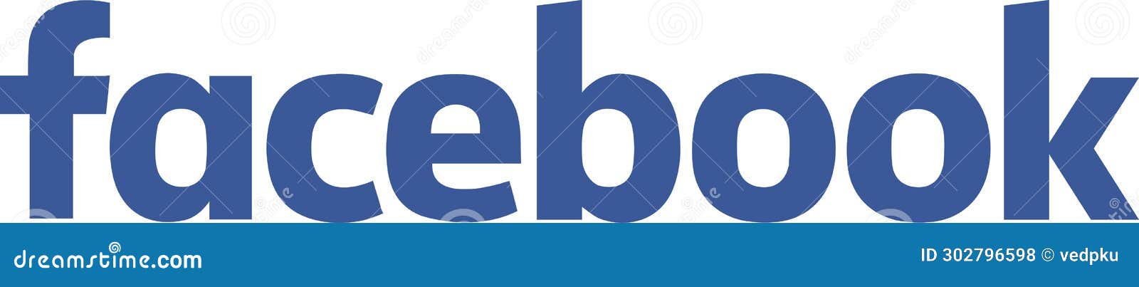 Facebook Typography Letter Blue White Icon Logo Art Design Template ...