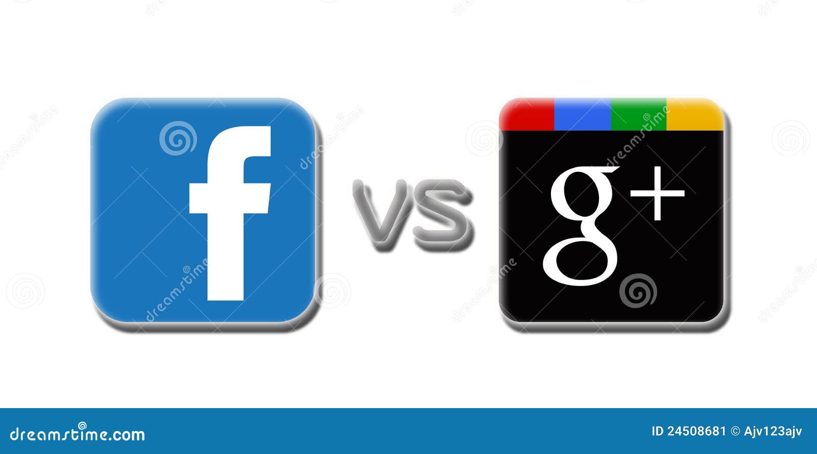 Facebook v Google Plus editorial photo. Illustration of applications ...