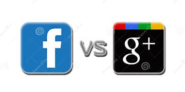 Facebook v Google Plus editorial photo. Illustration of applications ...