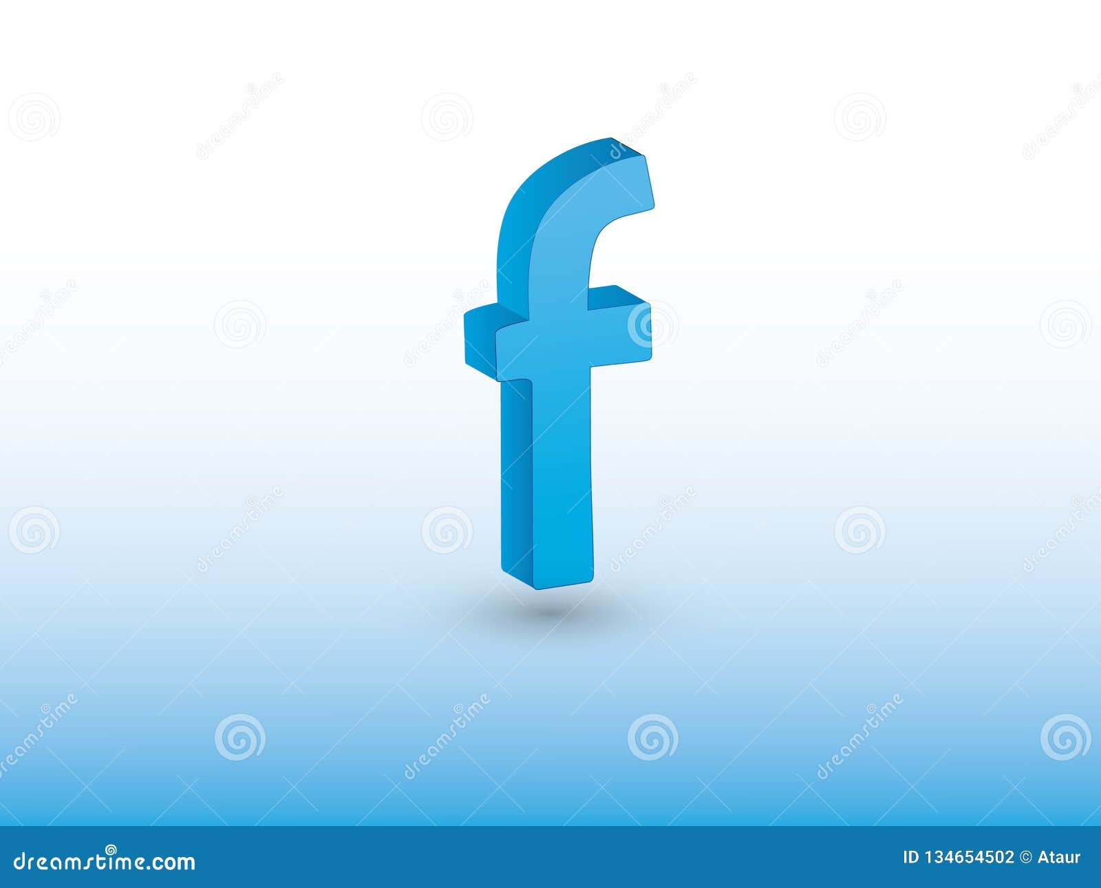 Facebook Vector Icon Illustration Using Blue Color on White Background ...