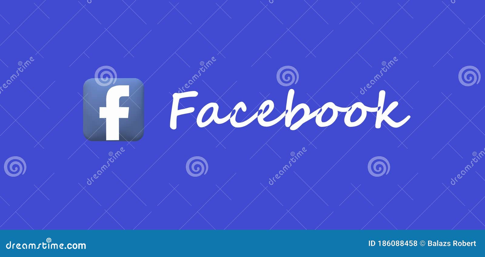 Facebook Word in Blue and White Editorial Stock Photo - Illustration of ...