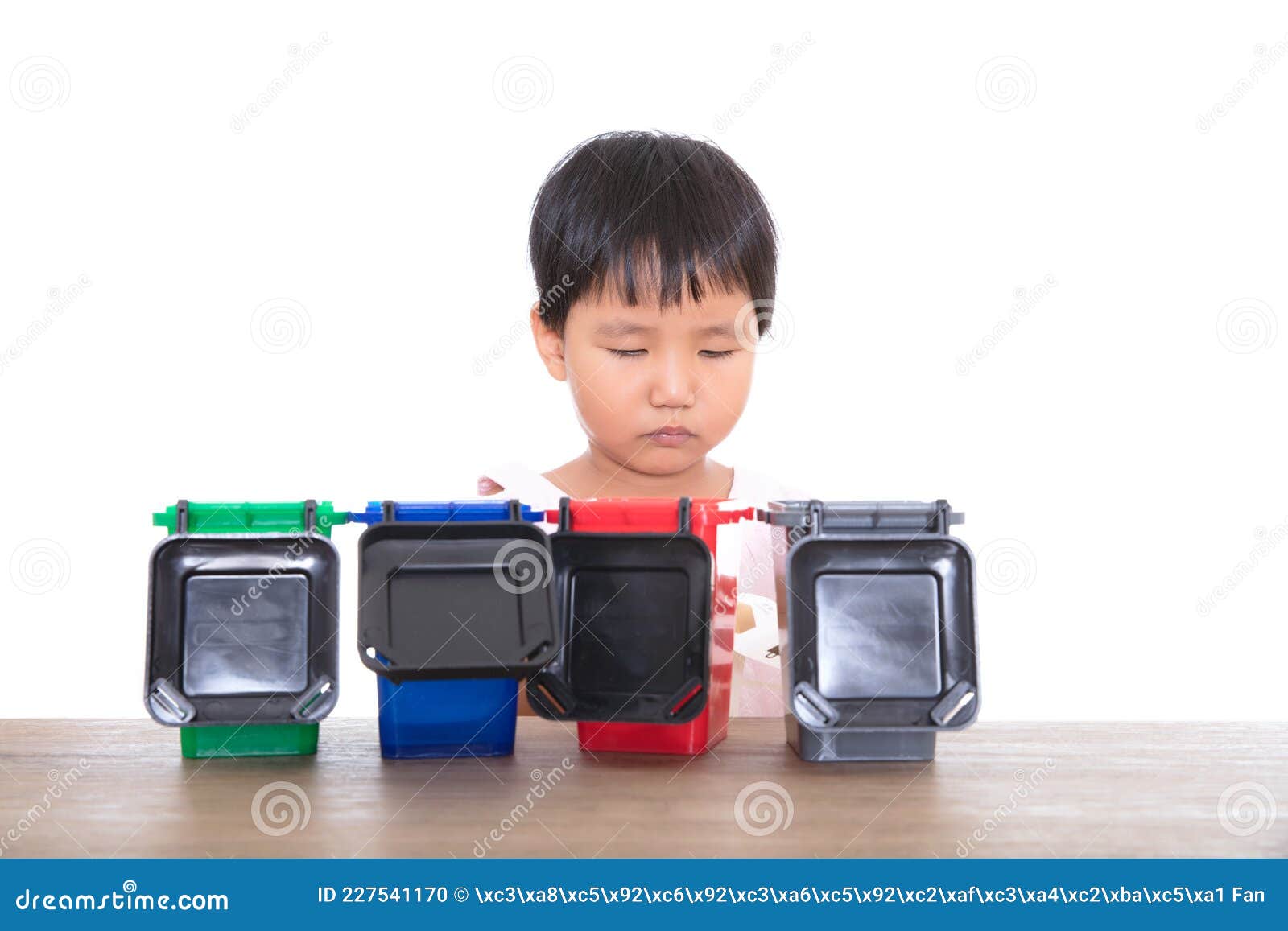 Faced with Four Different Sorting Trash Bin Models, Children are ...