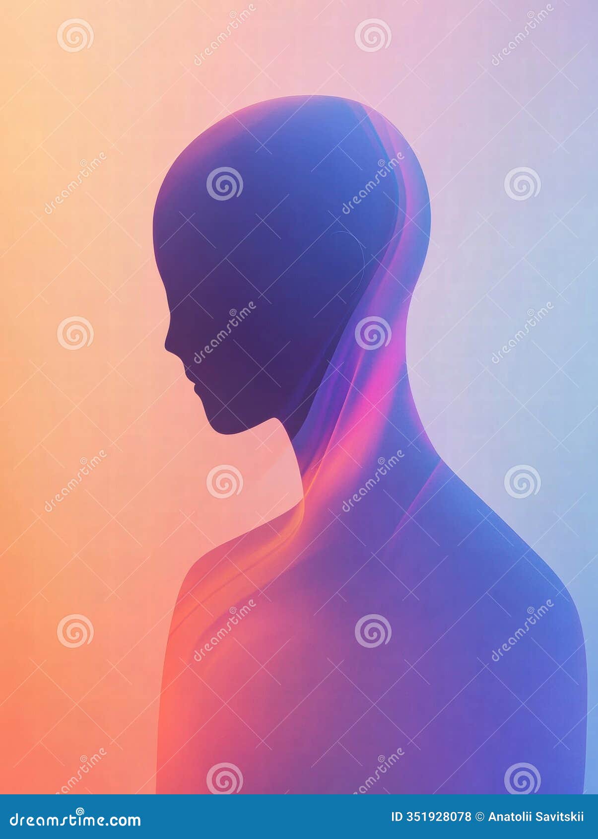 Abstract Faceless Avatars with Smooth Gradients Offering a Modern Mock ...