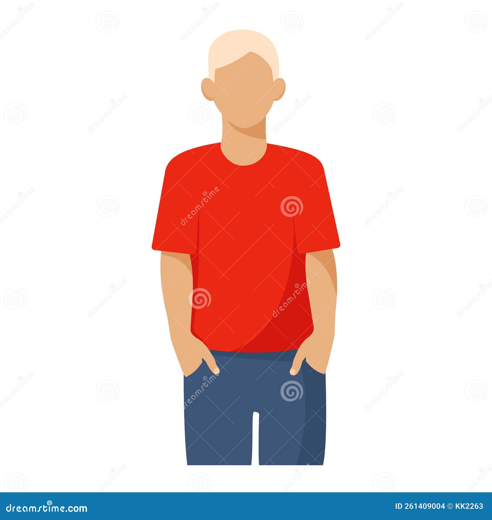 Faceless Boy in Standing Pose Stock Illustration - Illustration of ...