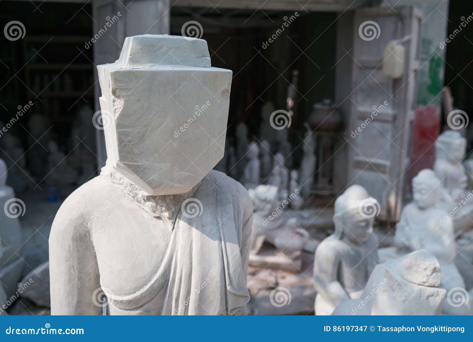 Faceless Buddha Marble Statue Stock Image - Image of buddha, burmese ...