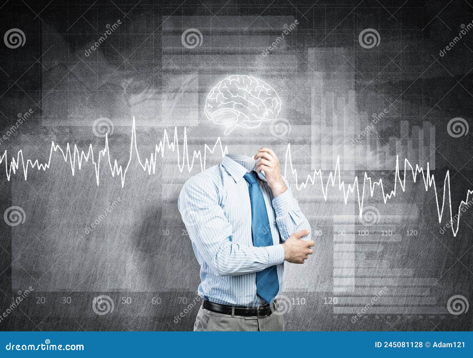 Brain headed businessman stock photo. Image of brain - 245081128