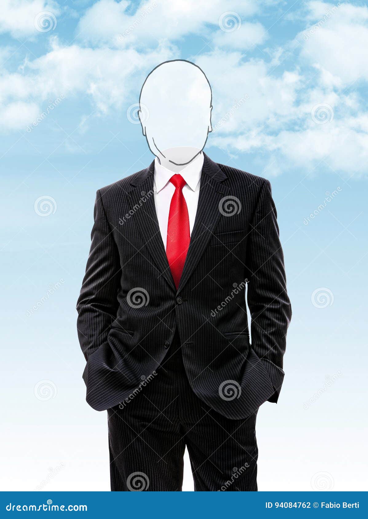 Faceless Businessman Hands in His Pocket Stock Illustration ...