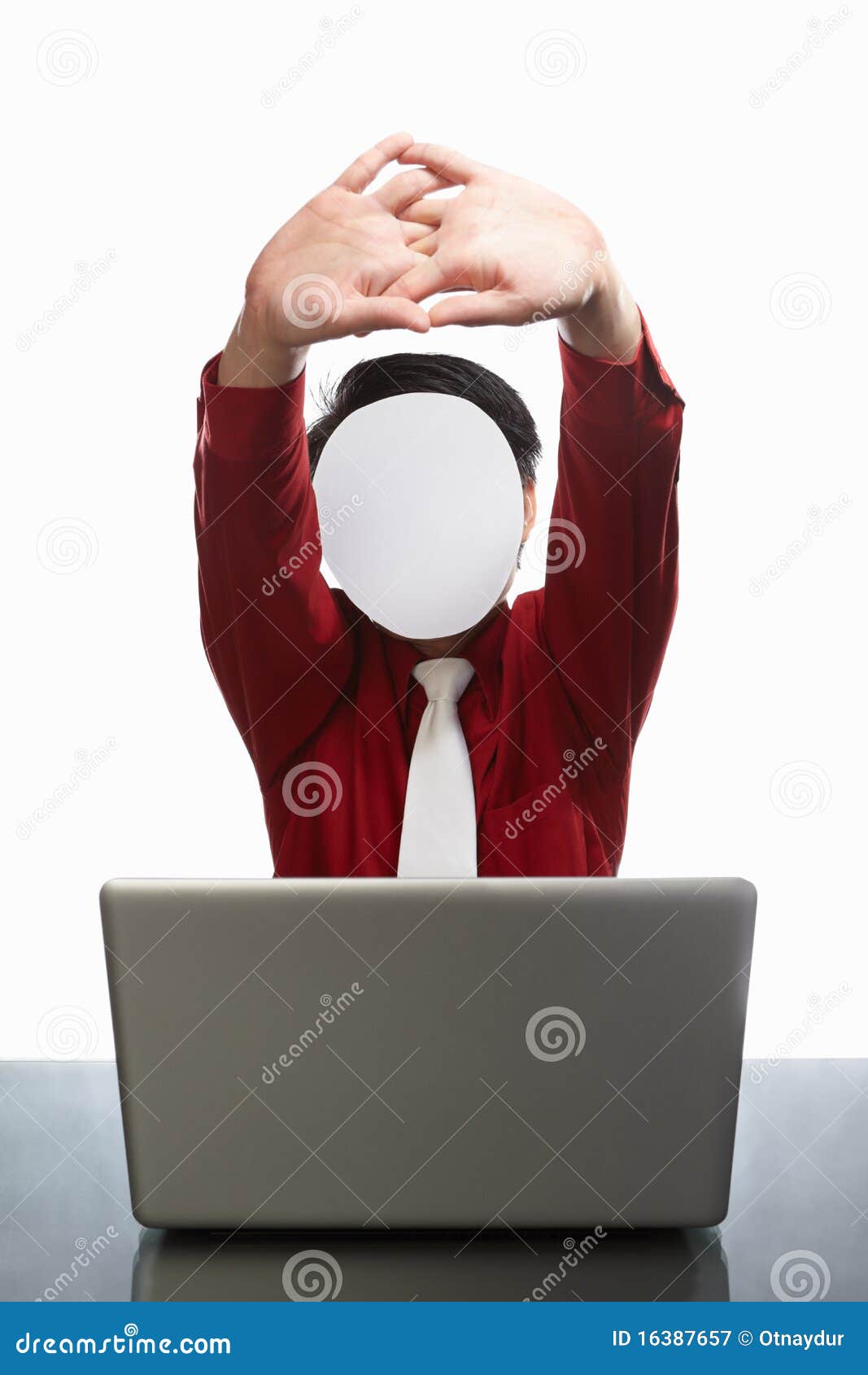 Faceless Businessman and Laptop Stock Image - Image of desk, head: 16387657