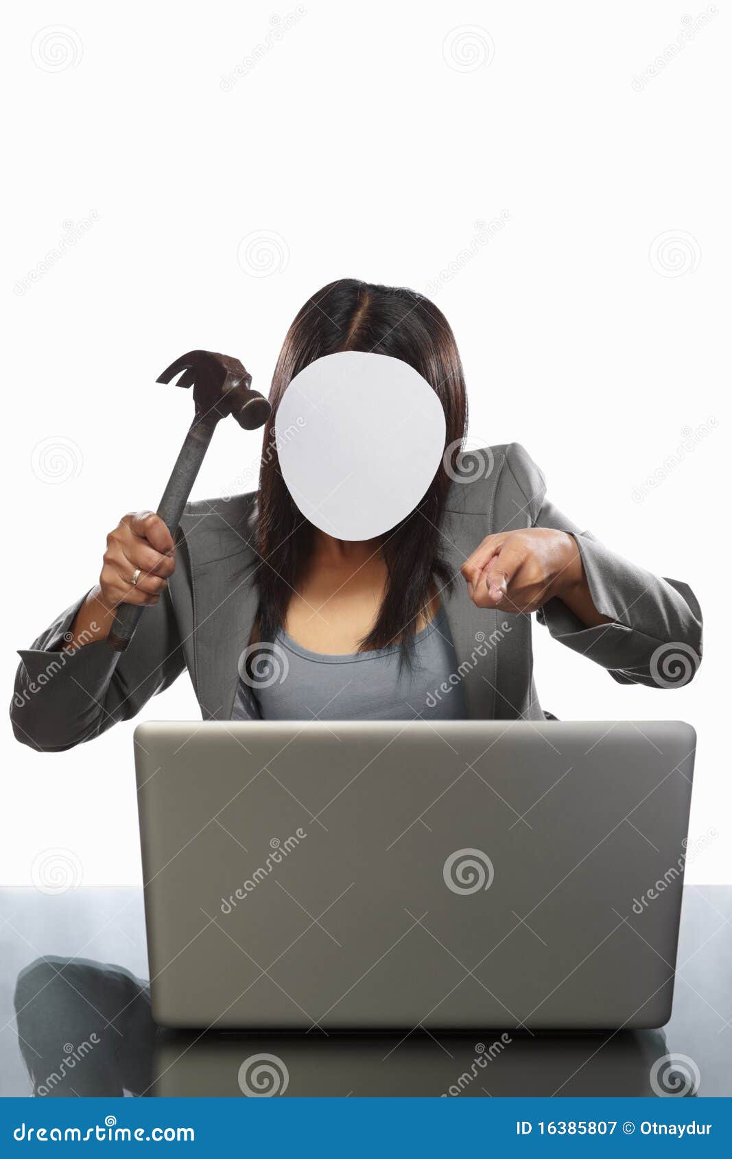 Faceless Businesswoman and Laptop Stock Image - Image of unrecognizable ...