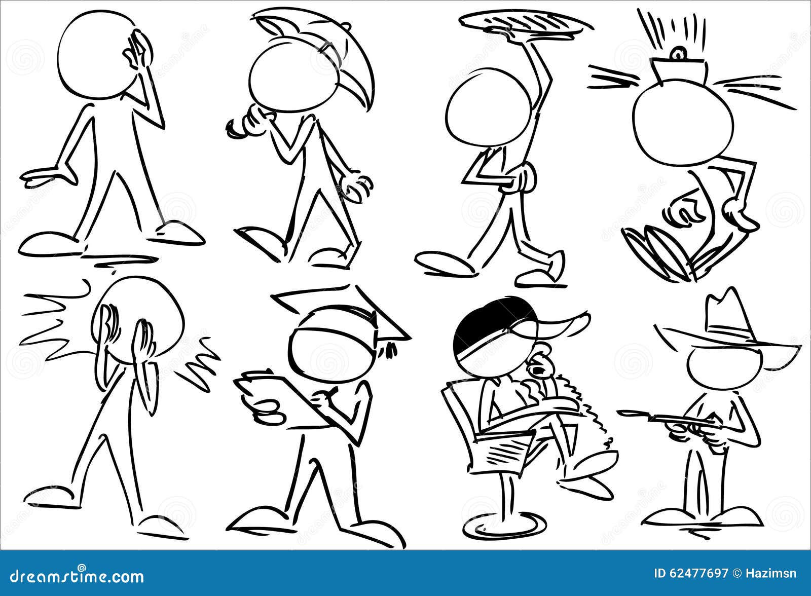 Faceless Characters stock vector. Illustration of caricature - 62477697