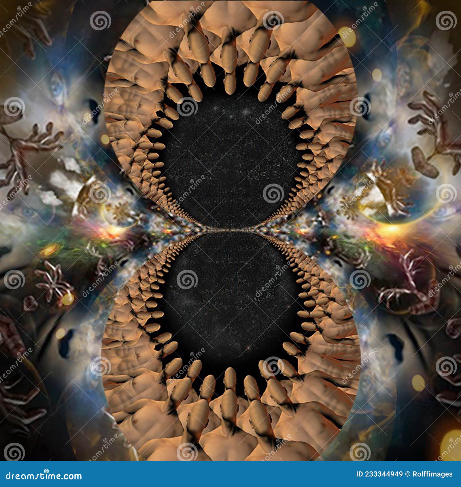 Faceless Crowd. Surreal Fractal Art Stock Illustration - Illustration ...