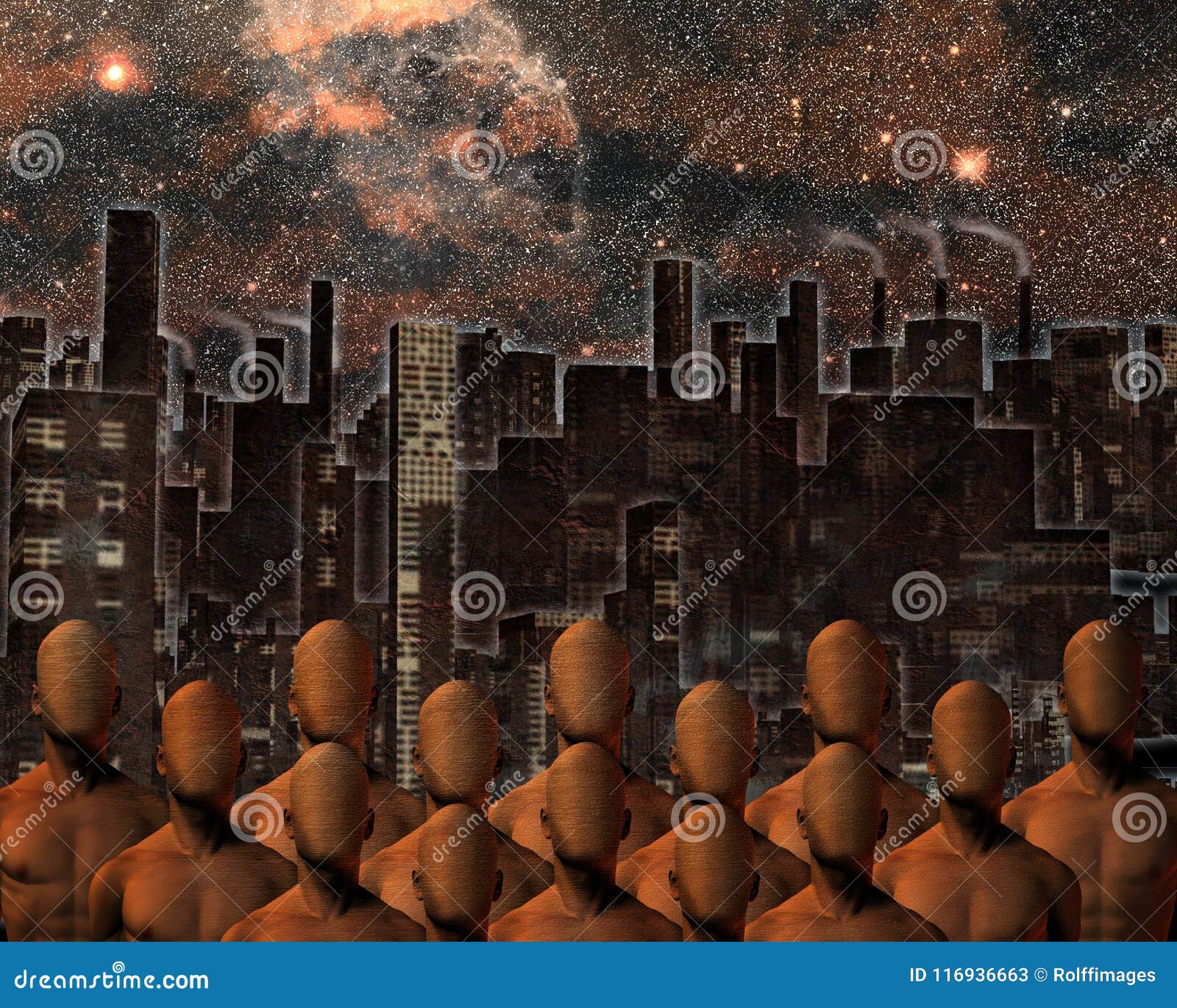 Faceless Crowd stock illustration. Illustration of emotional - 116936663