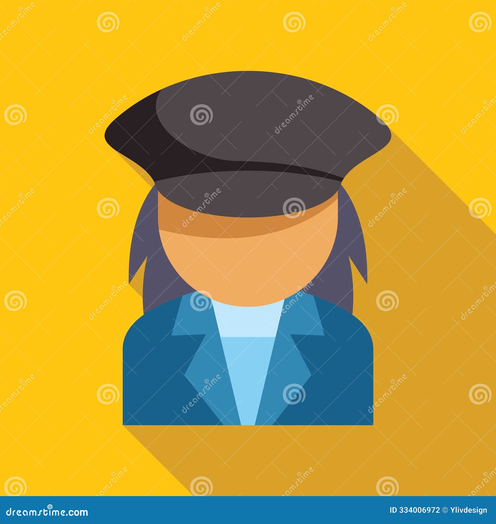 Female Train Conductor Wearing Uniform Hat Avatar Icon Stock ...