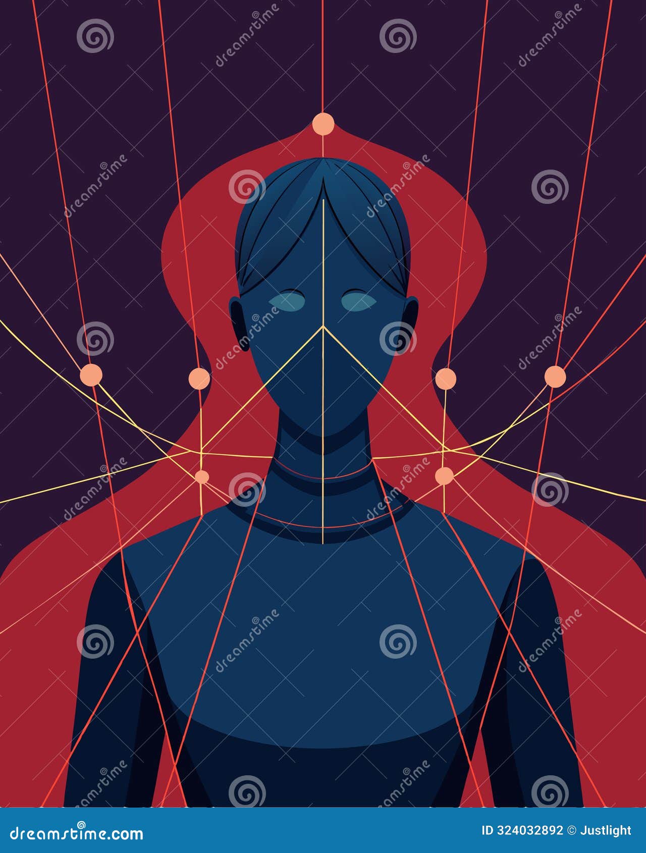 A Faceless Figure Their Features Obscured by the Chaotic Tangle of ...