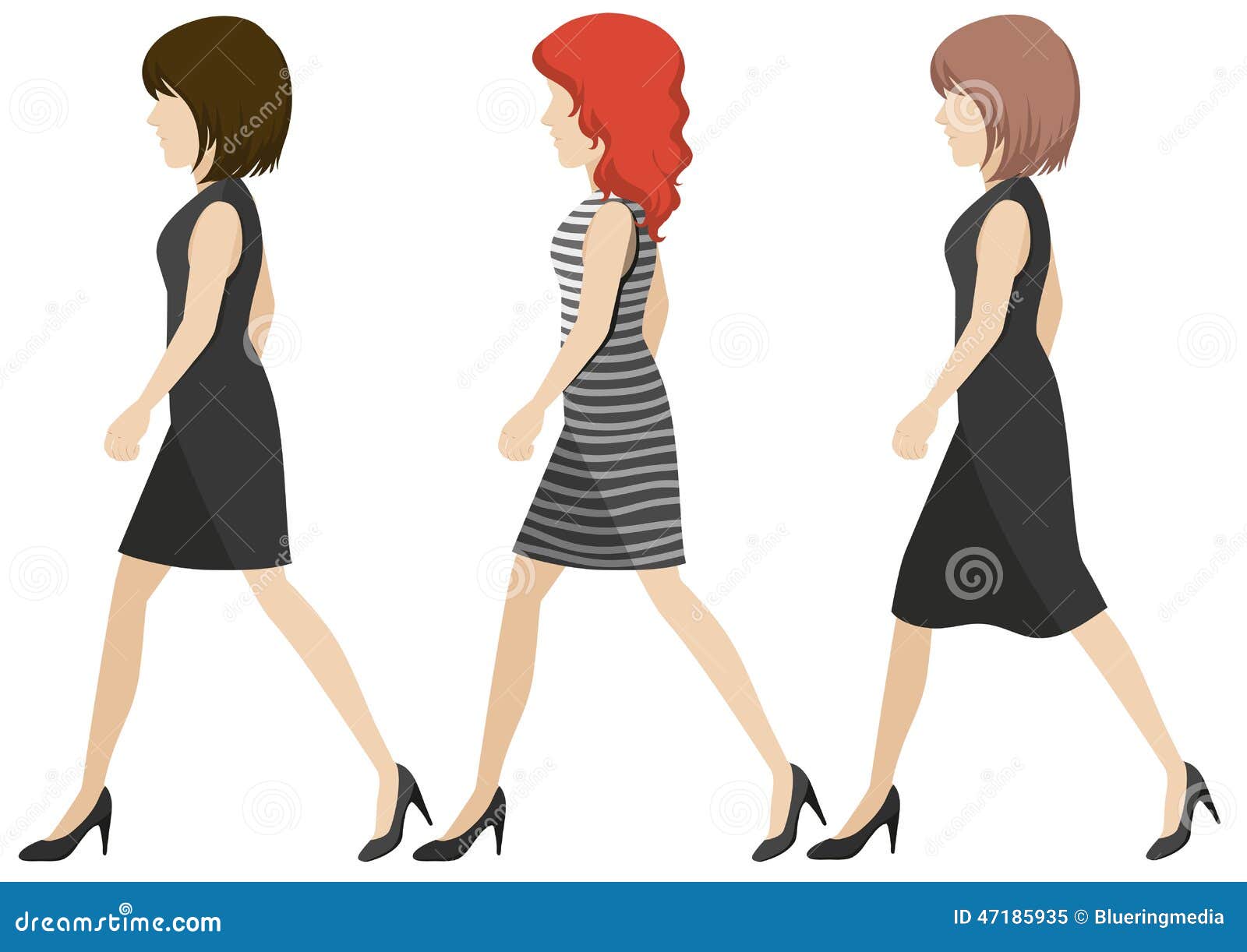 Two Girls Walking And Holding Hands Vector Illustration Isolated On ...