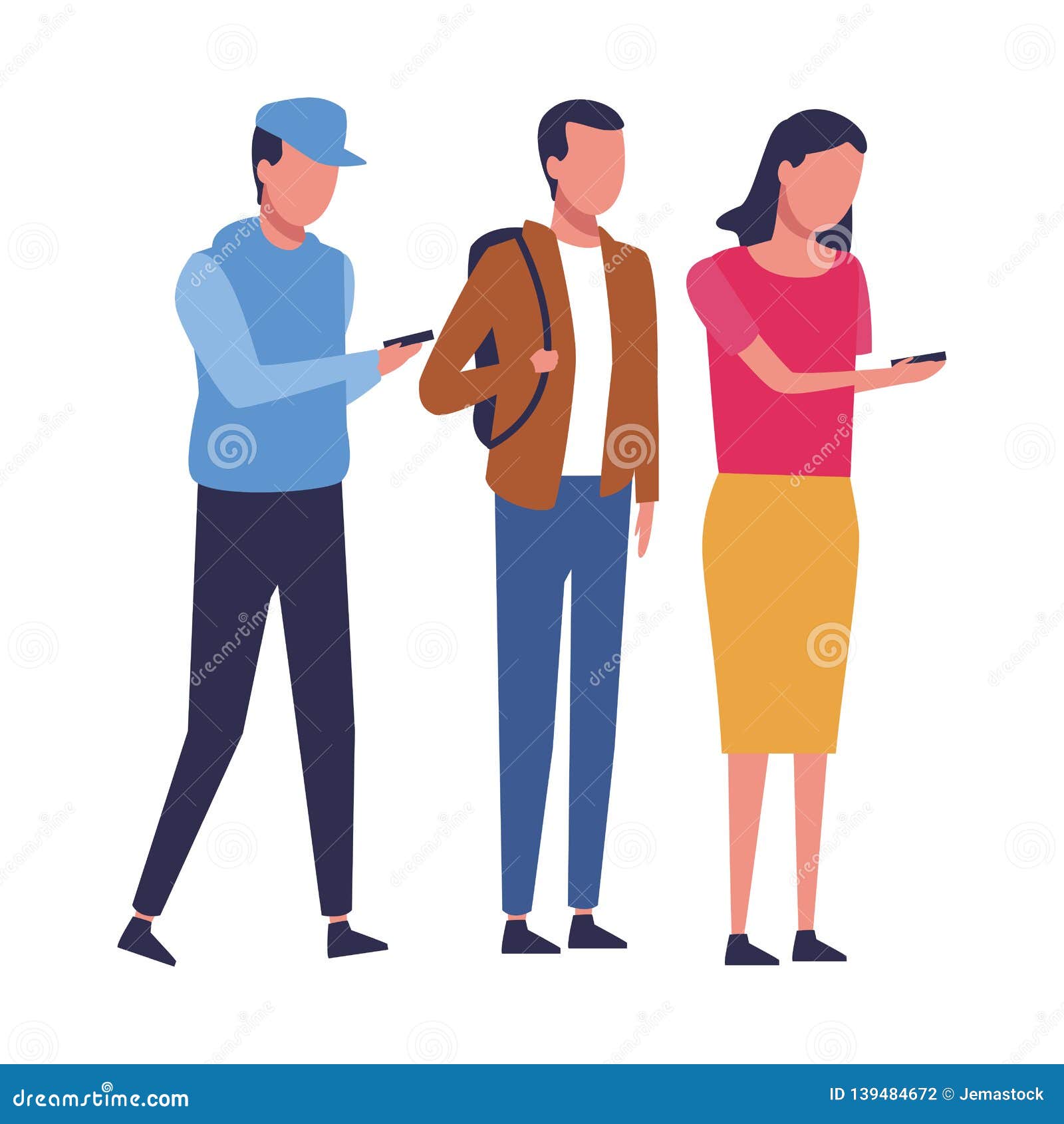 Faceless group people stock vector. Illustration of concept - 139484672