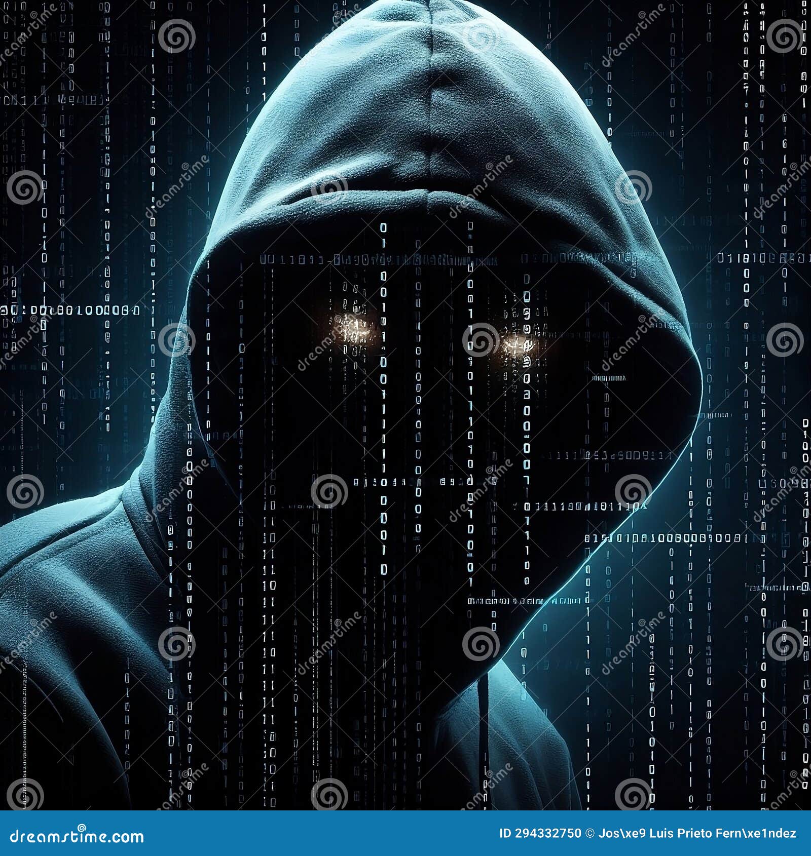 Faceless Hacker Standing In A Dark Server Room.AI Generated Stock ...