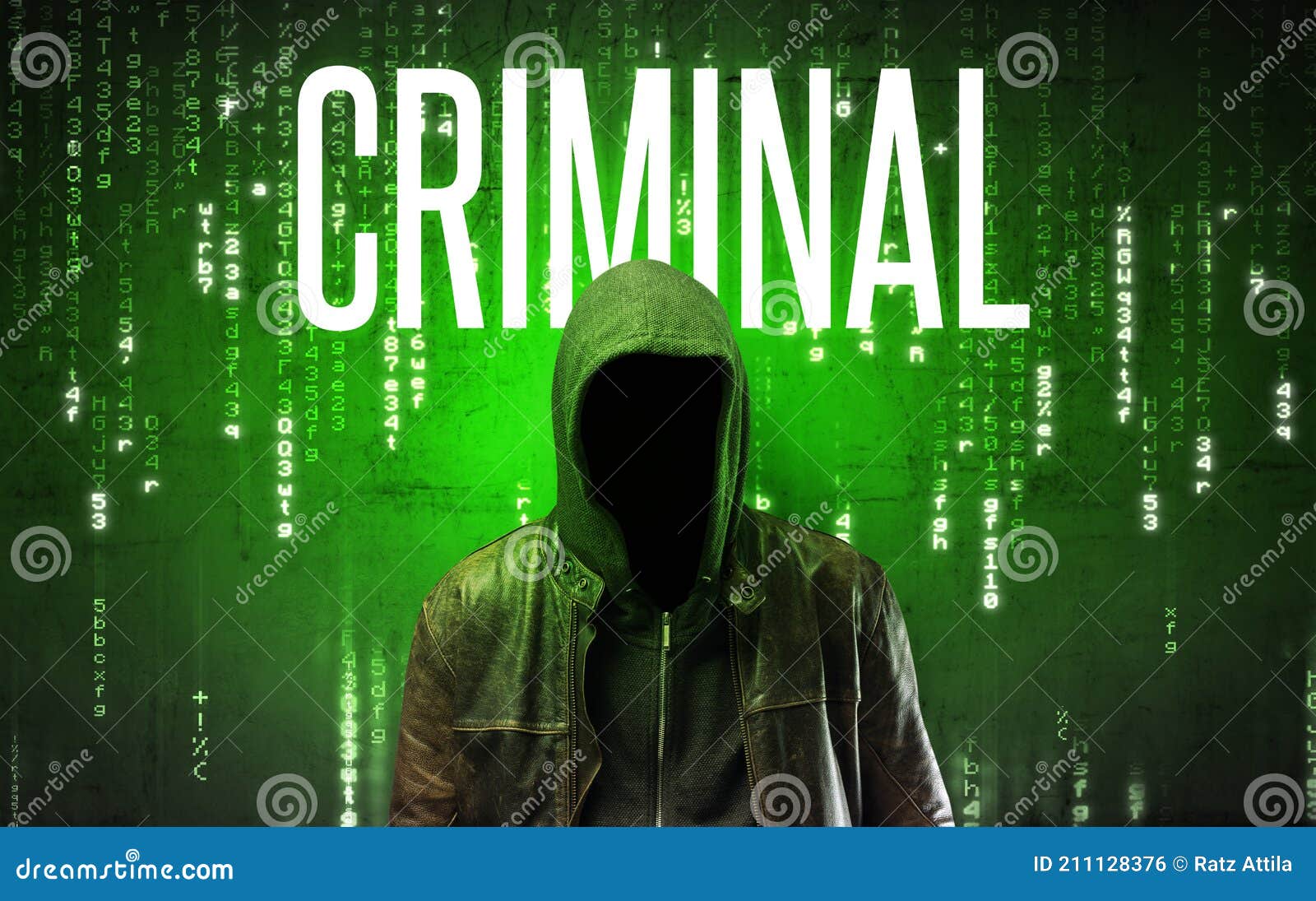 Faceless Hacker with Inscription Stock Photo - Image of online ...