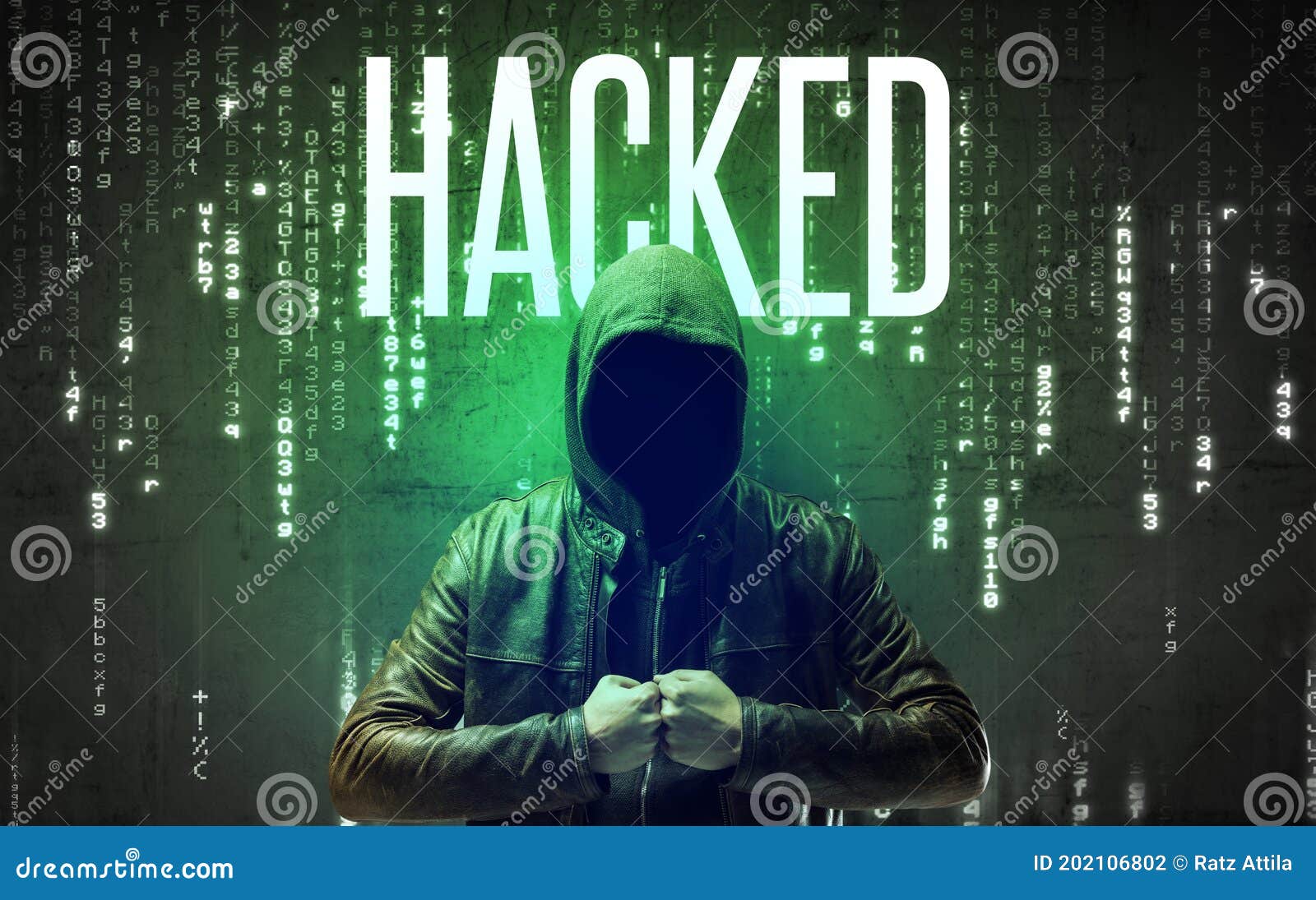 Faceless Hacker with Inscription Stock Photo - Image of programmer ...