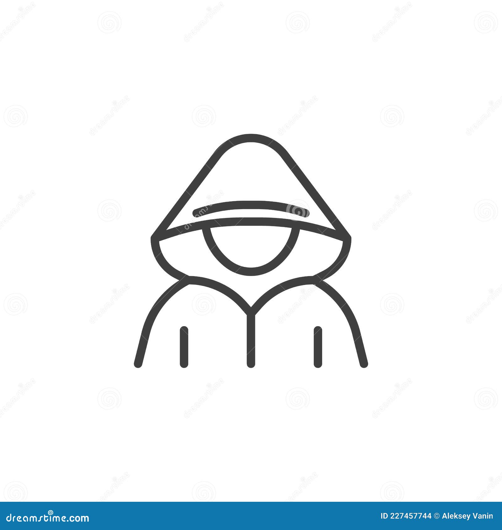 Faceless hacker line icon stock vector. Illustration of vector - 227457744
