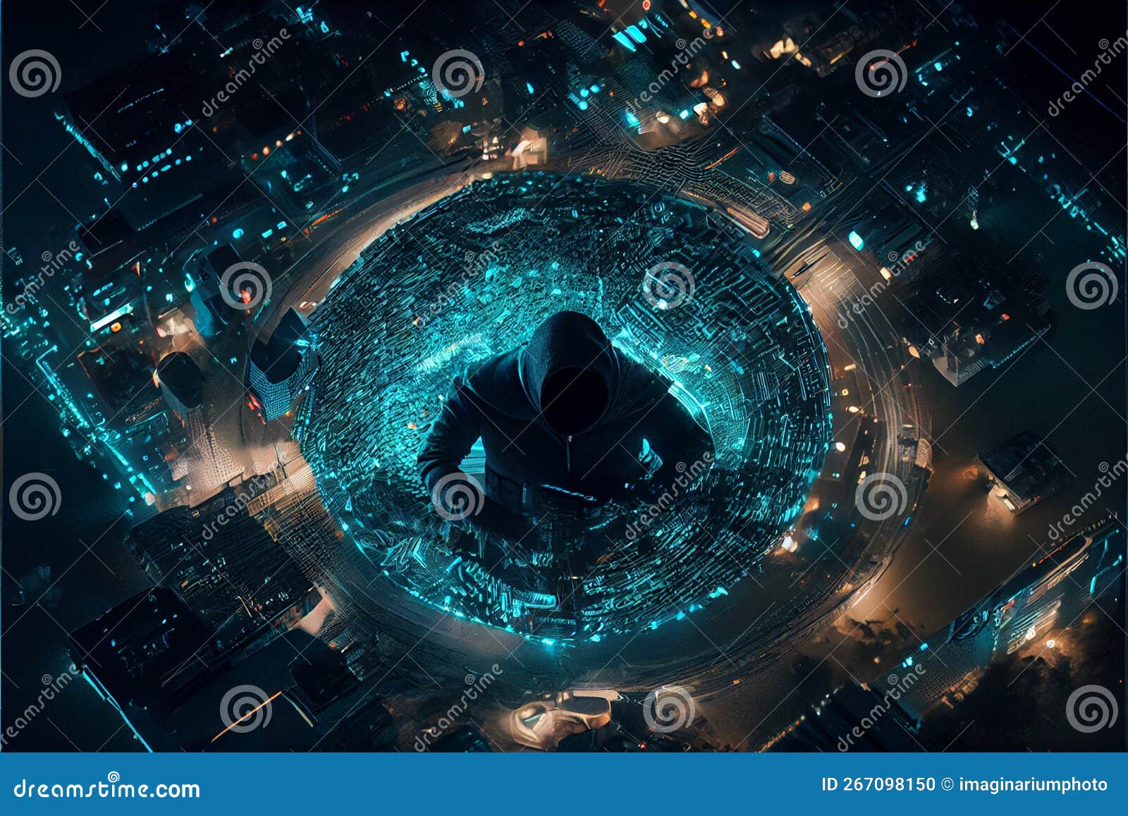 Mysterious Hacker at Work with Hacker Detected Inscription Stock ...