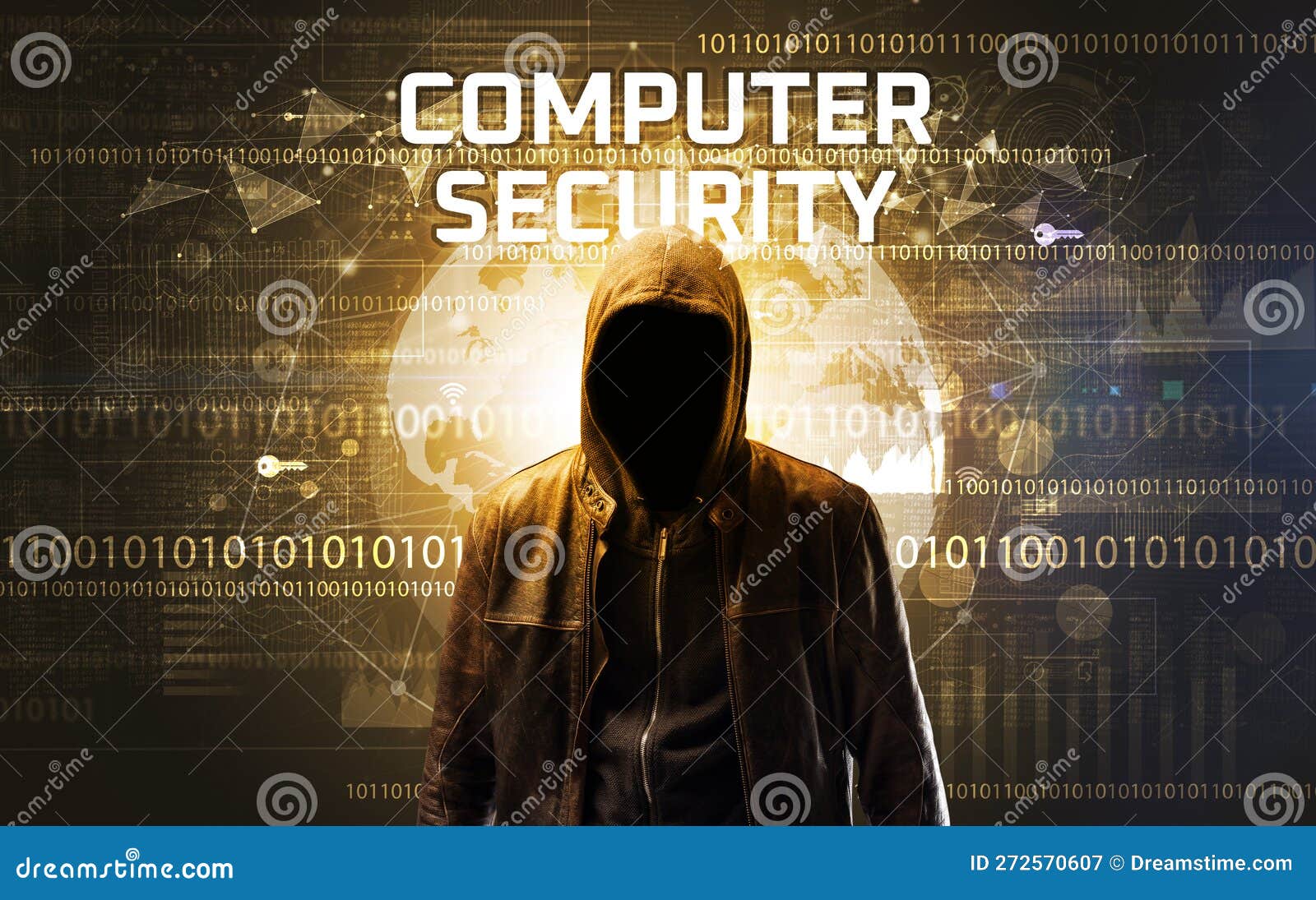 Faceless Hacker at Work, Security Concept Stock Image - Image of ...