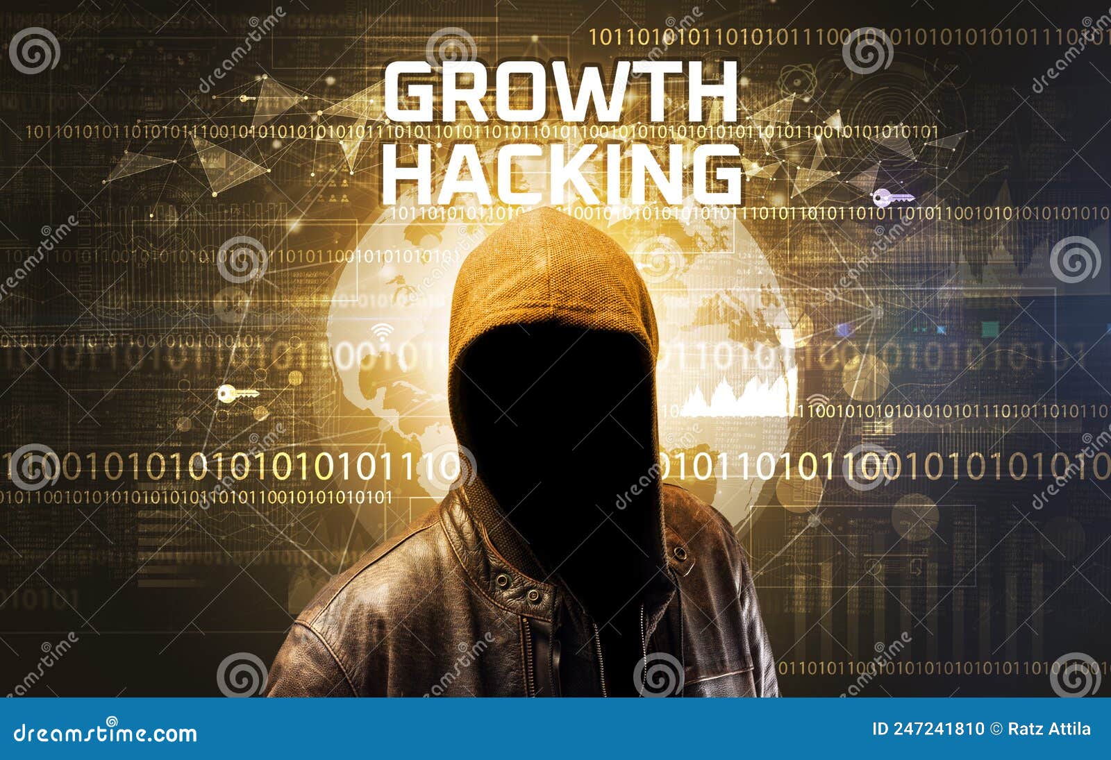 Faceless Hacker at Work, Security Concept Stock Photo - Image of crime ...