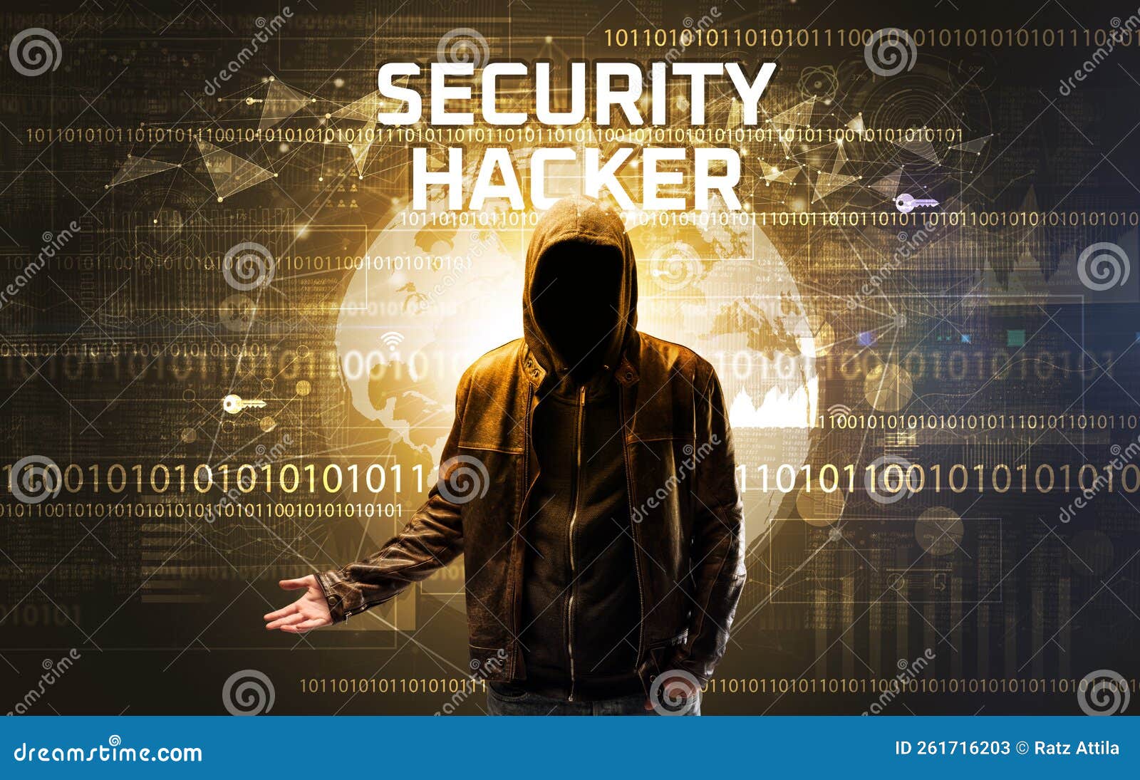 Faceless Hacker at Work, Security Concept Stock Image - Image of ...