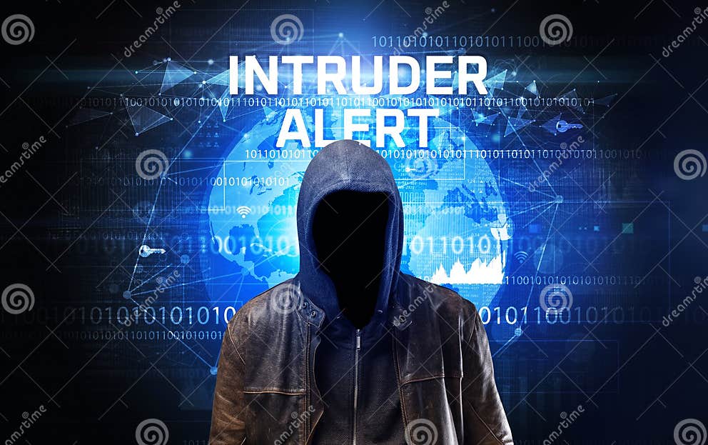 Faceless Hacker at Work, Security Concept Stock Image - Image of crime ...