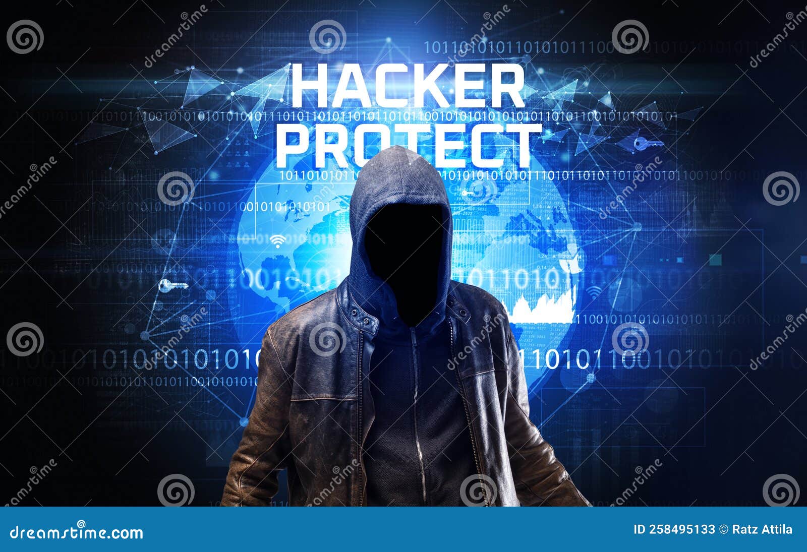 Faceless Hacker at Work, Security Concept Stock Image - Image of hacker ...