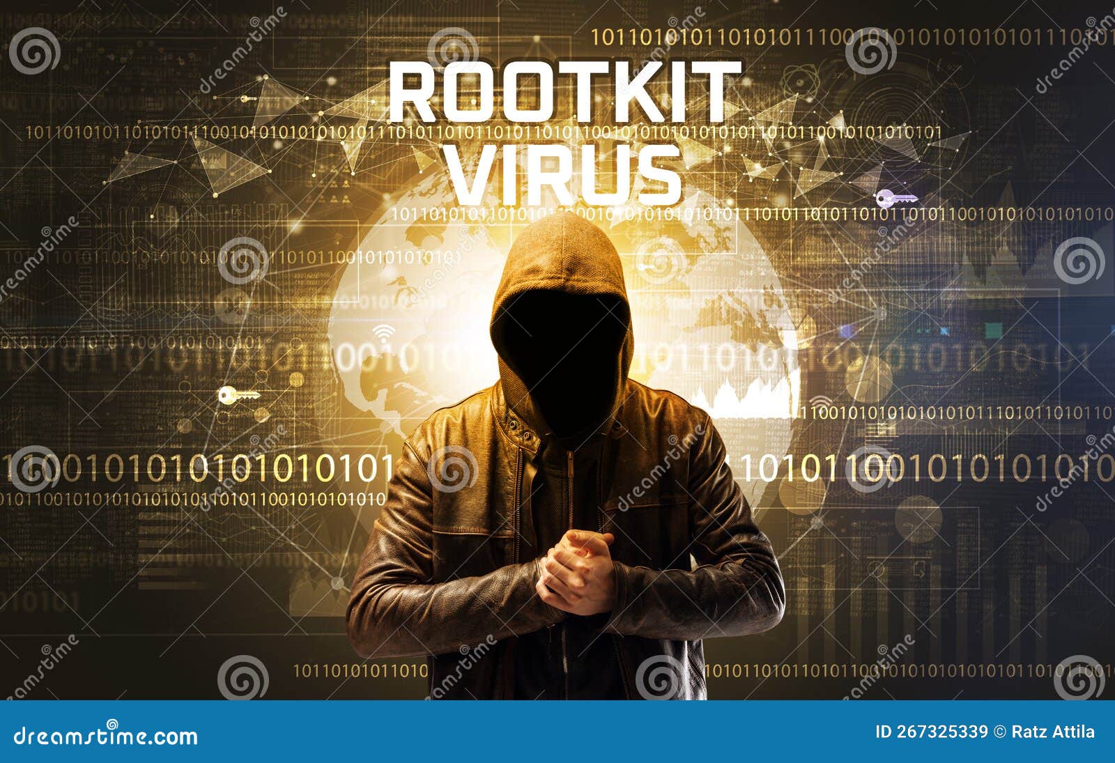 Faceless Hacker at Work, Security Concept Stock Image - Image of ...