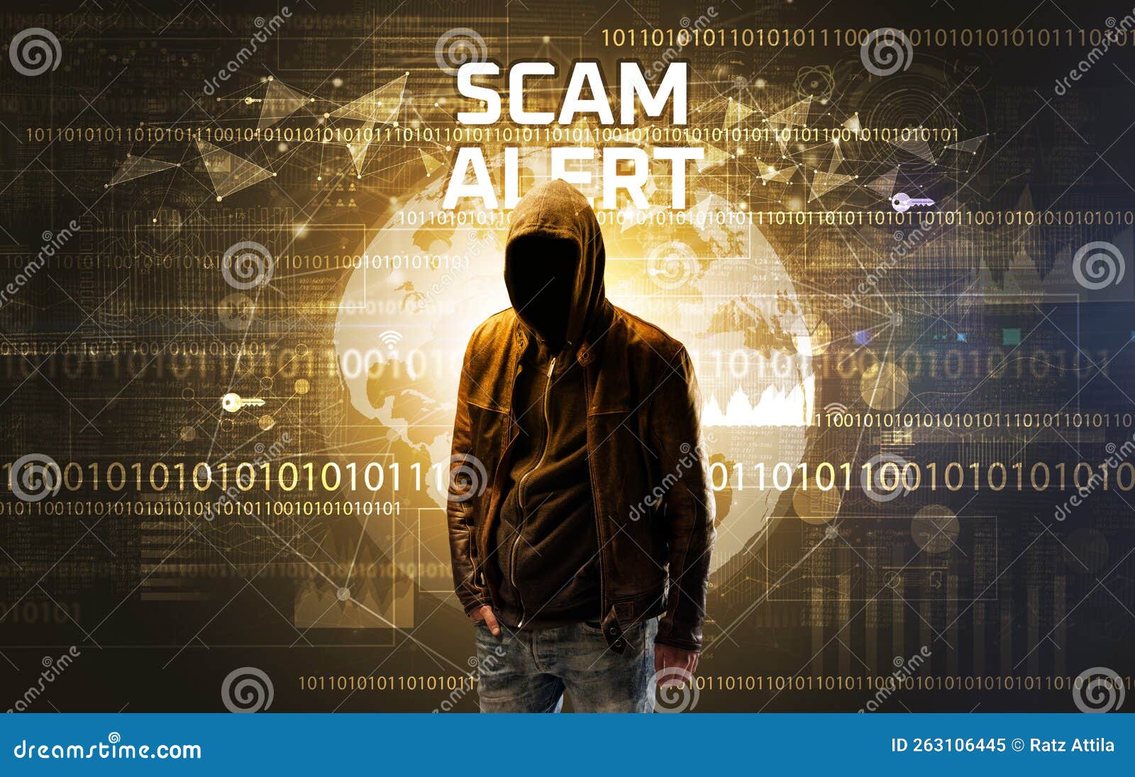 Faceless Hacker at Work, Security Concept Stock Image - Image of ...