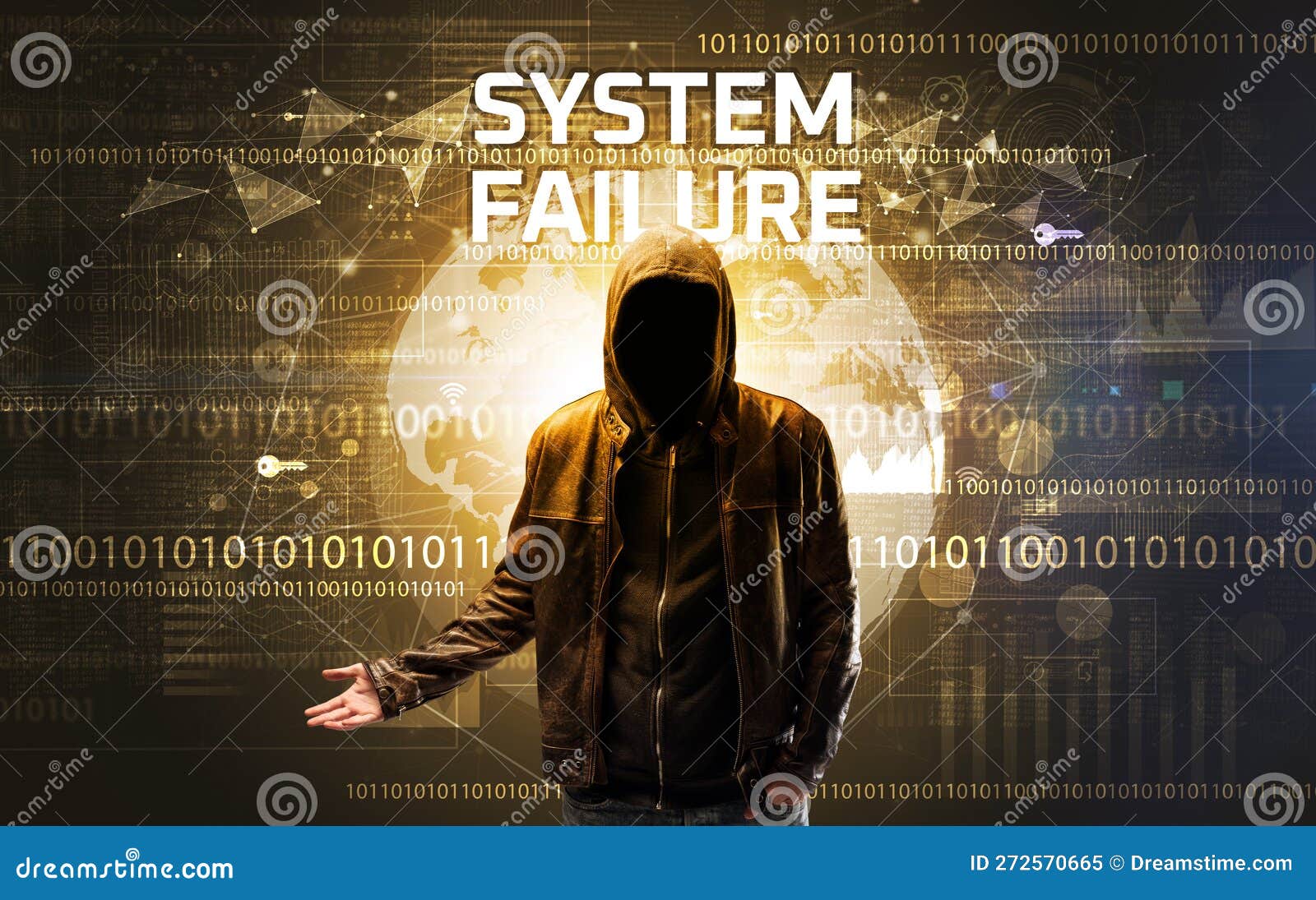 Faceless Hacker at Work, Security Concept Stock Image - Image of ...