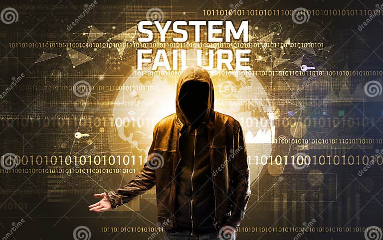 Faceless Hacker at Work, Security Concept Stock Image - Image of ...