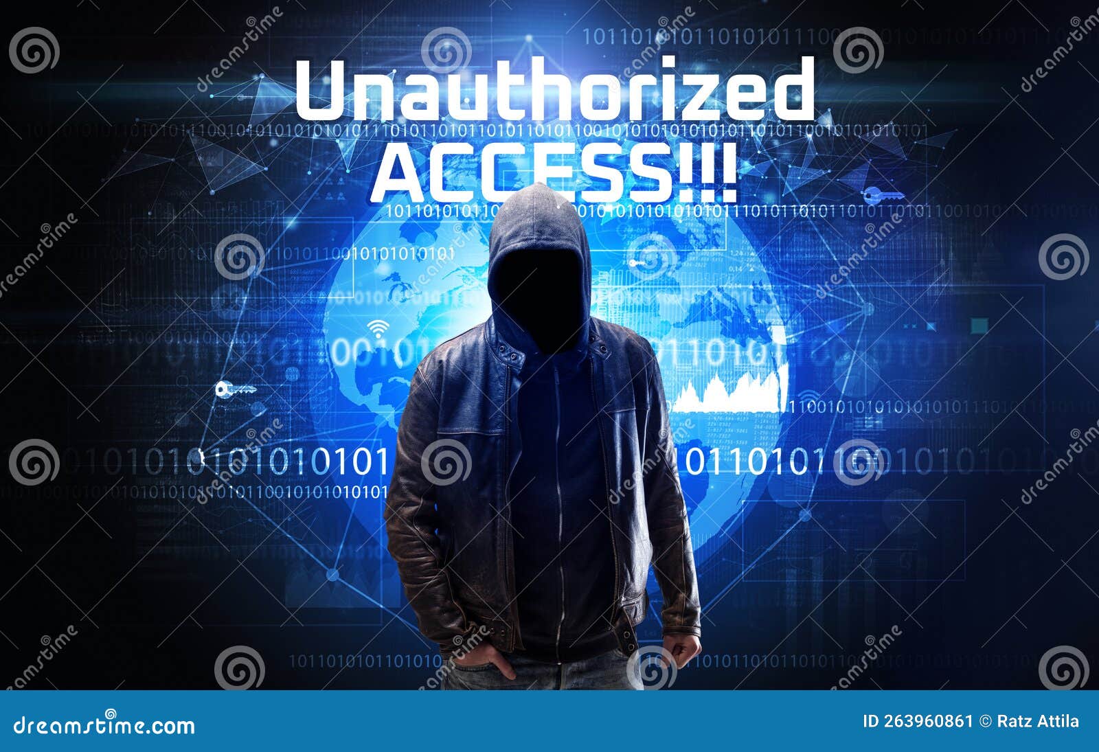 Faceless Hacker at Work, Security Concept Concept Stock Image - Image ...