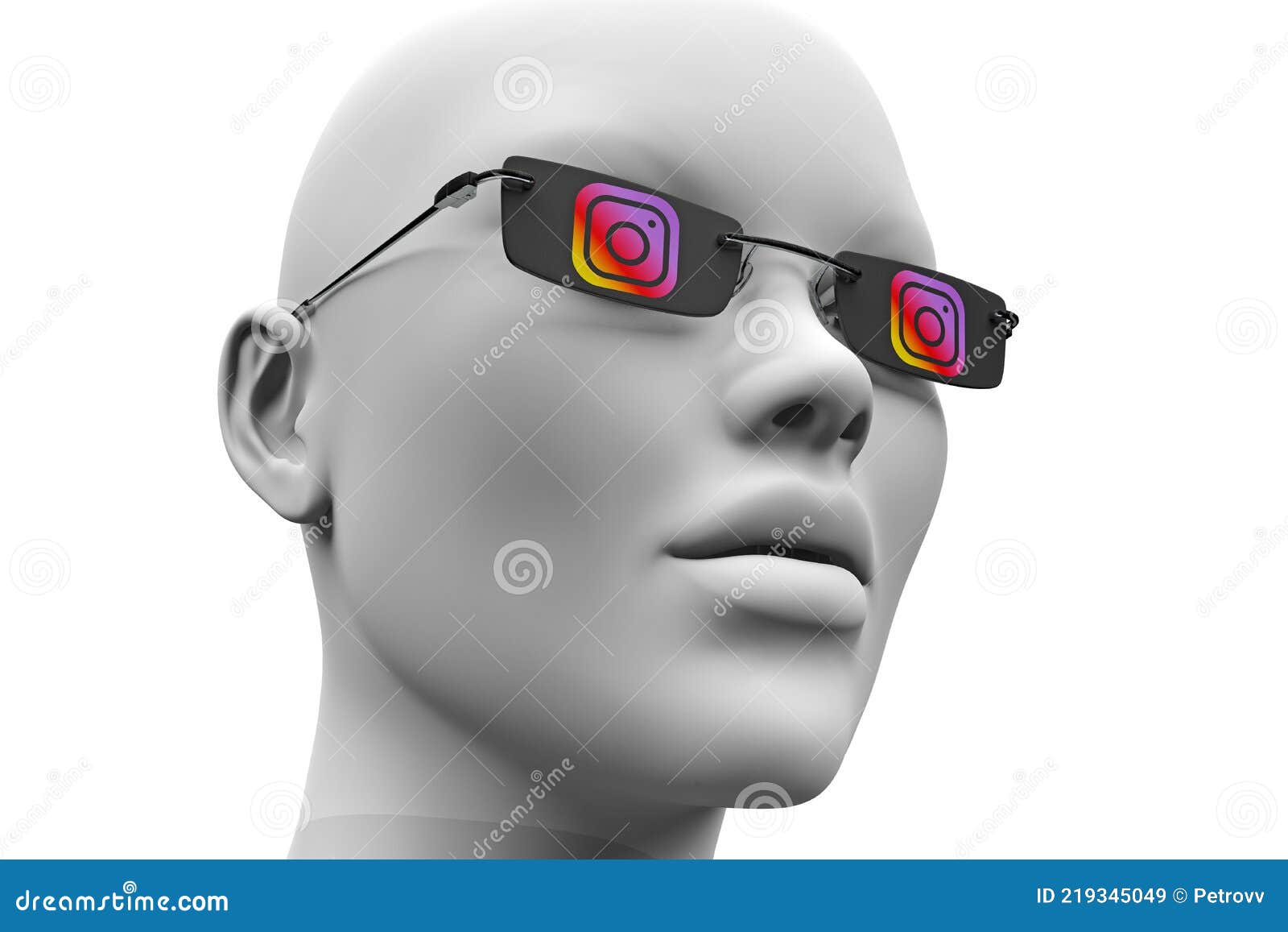 Faceless Head of Human with Glasses on Instagram Editorial Stock Image ...