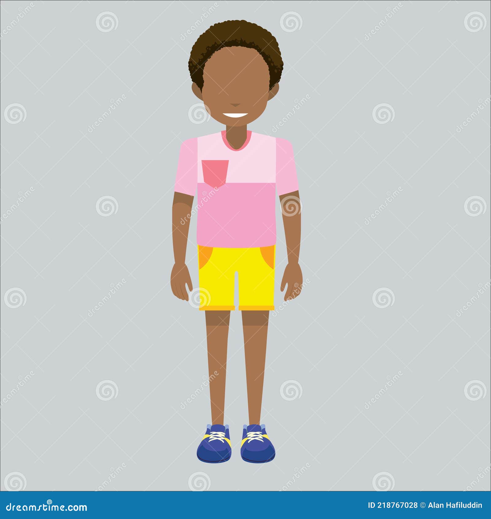 Faceless Kid Standing Vector Design Ilustration Stock Vector ...