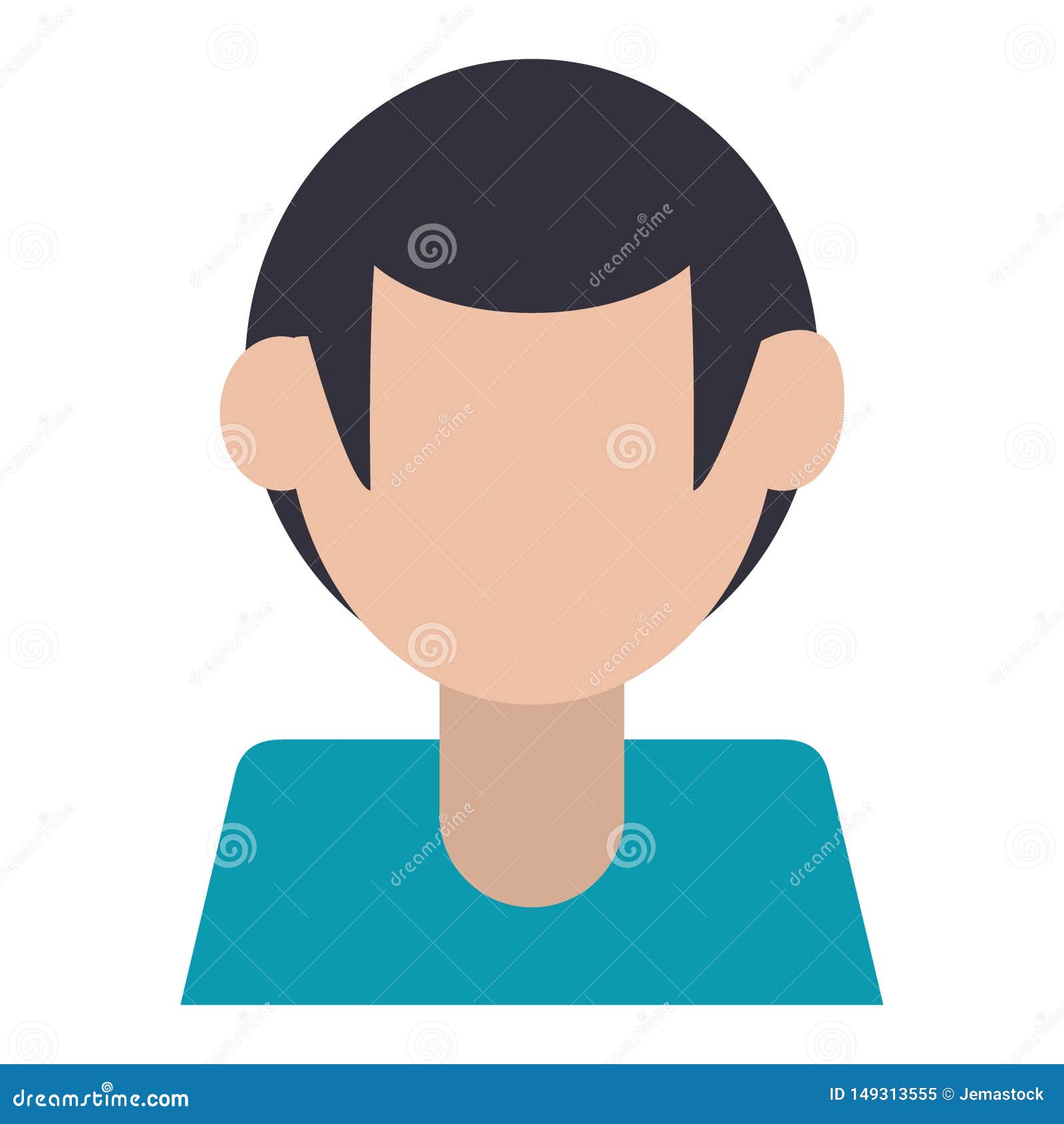 Faceless Man Avatar Profile Isolated Stock Vector - Illustration of ...