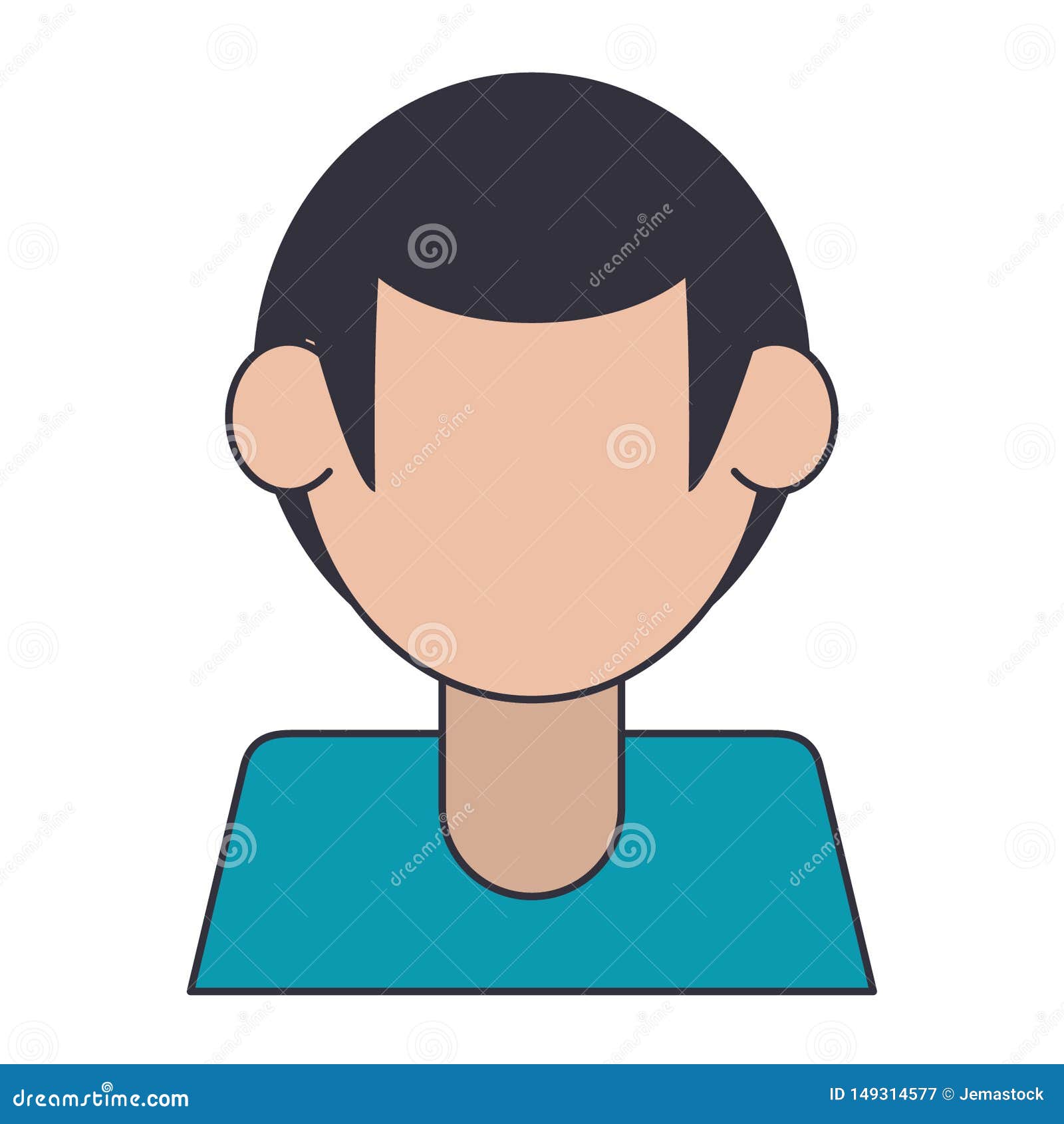 Faceless Man Avatar Profile Isolated Stock Vector - Illustration of ...