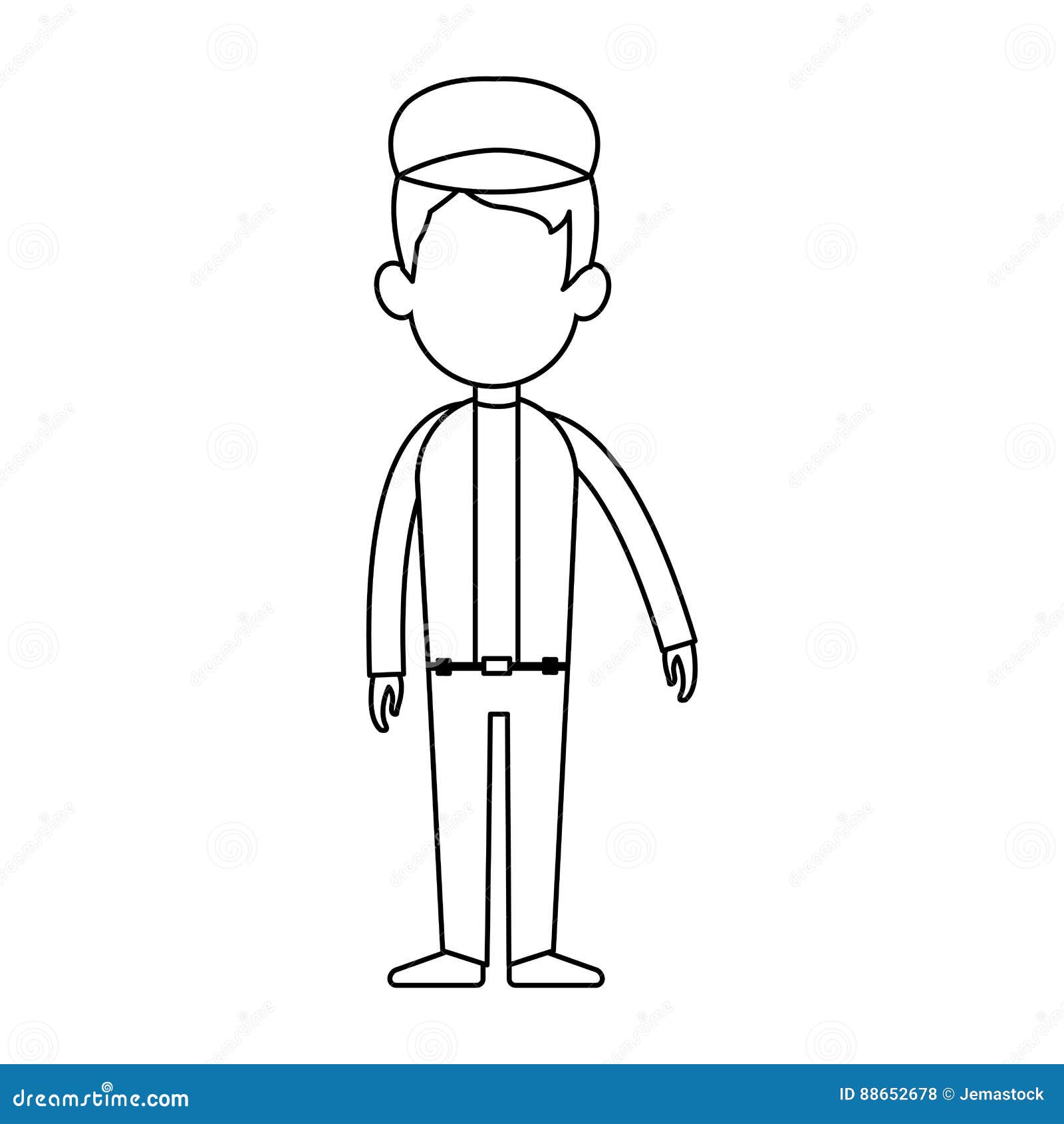 Faceless Man Cartoon Icon Image Stock Illustration - Illustration of ...