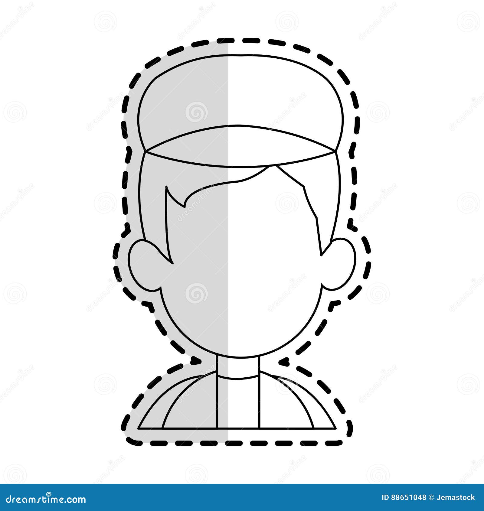 Faceless Man Cartoon Icon Image Stock Illustration - Illustration of ...