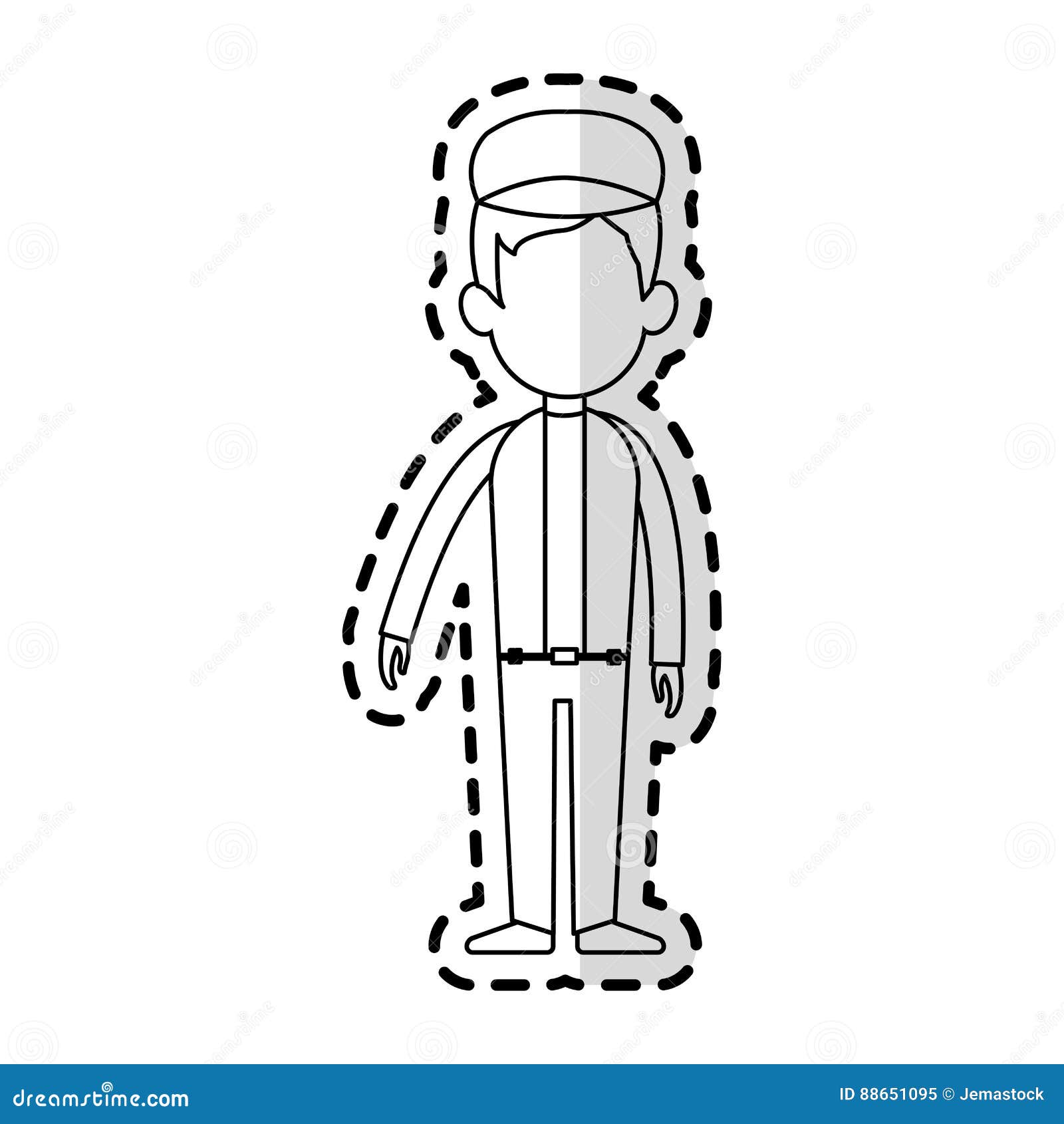 Faceless Man Cartoon Icon Image Stock Illustration - Illustration of ...