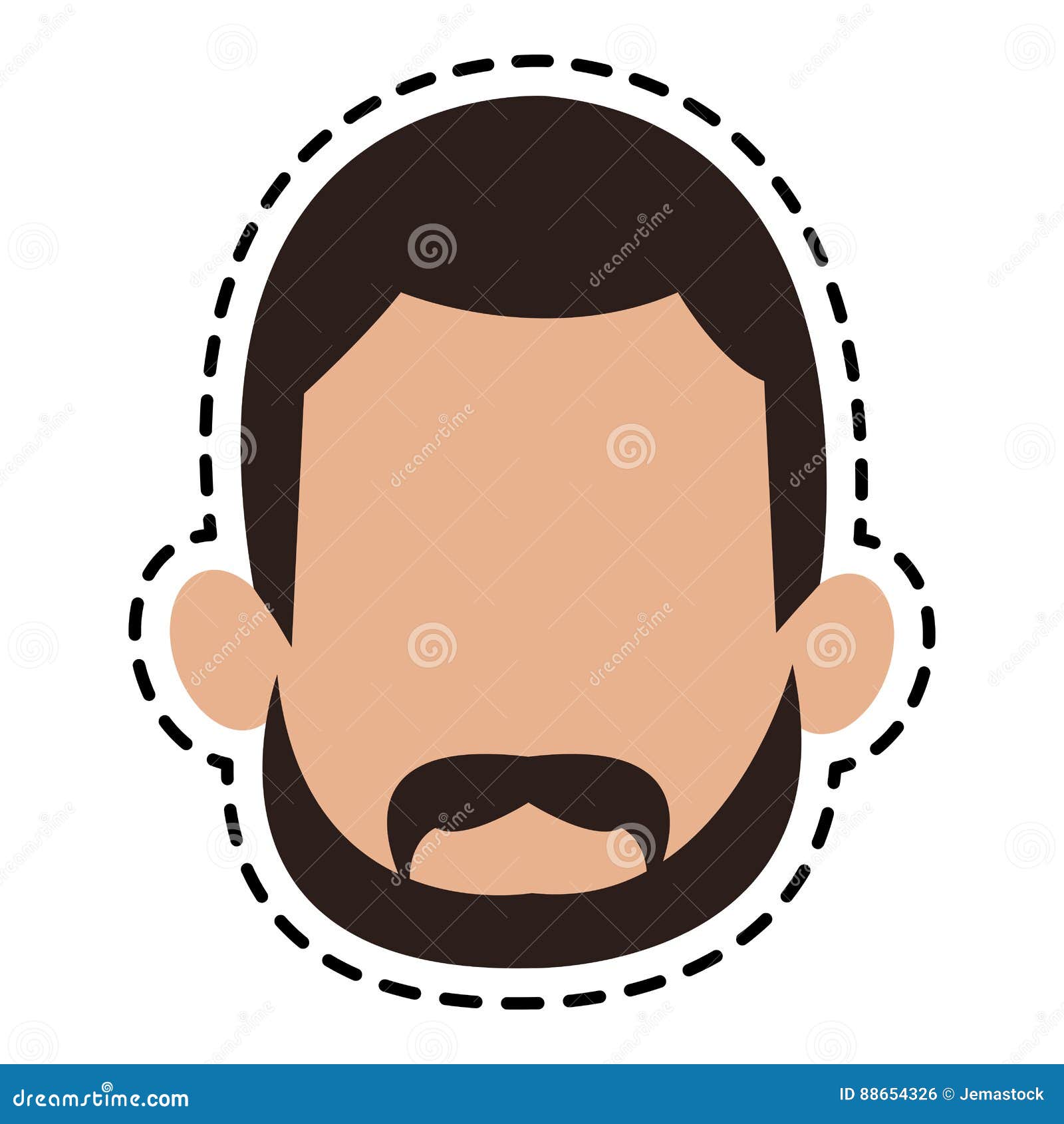 Faceless Man Cartoon Icon Image Stock Illustration - Illustration of ...